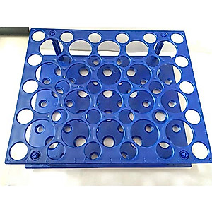 Centrifuge Tube Racks for 10ml,15ml,50ml 50-Well Detachable Plastic Test Tube Rack Holder 2 Pack (Blue)