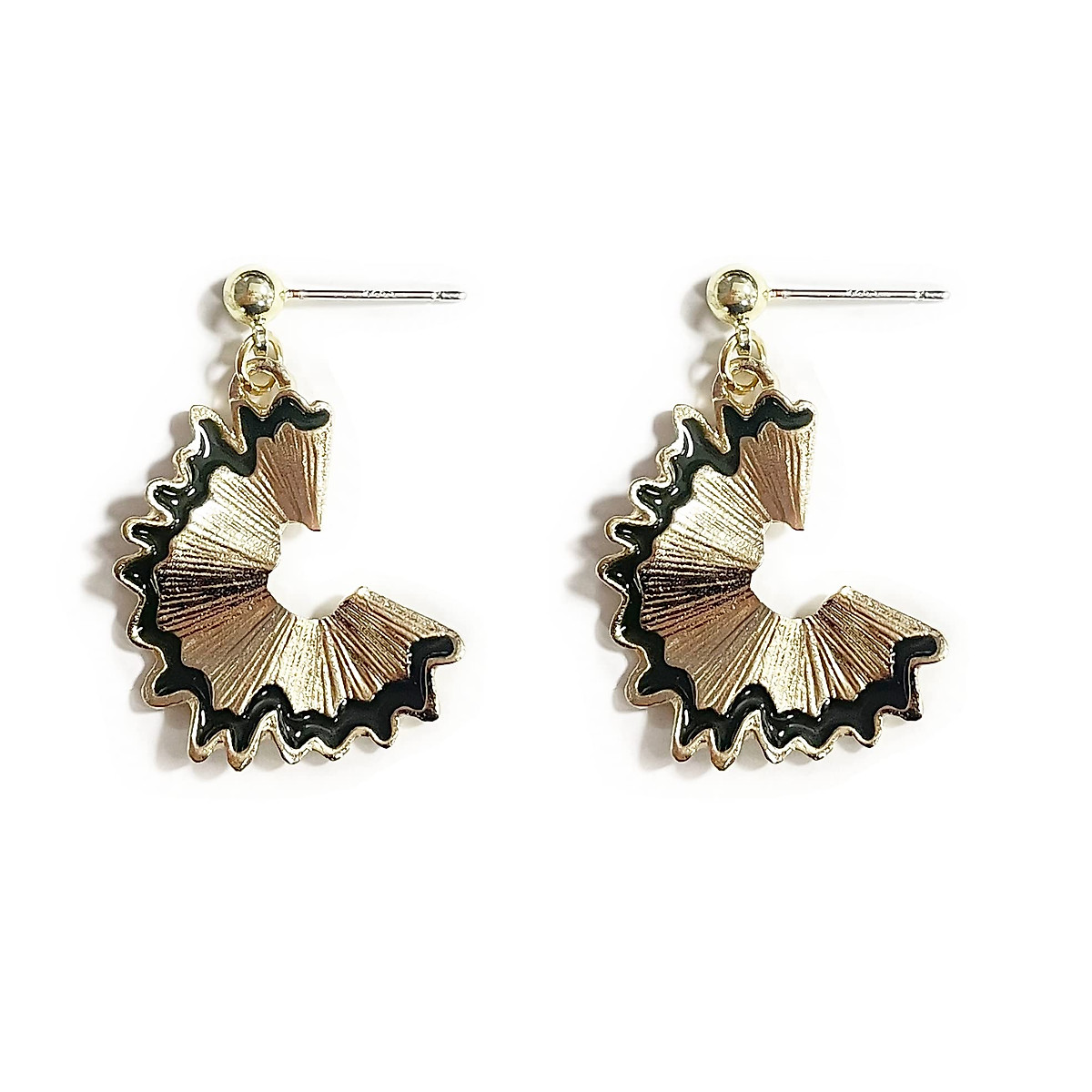 Cute Librarian Stacks of Books Dangle Earrings Clay Resin Colorful Pencil Wooden Books Color Palette Brush Unique Drop Dangle Earrings for Women Teachers Students Best Gift Presents for Birthday Holiday Christmas-Pencil shavings Dark Green