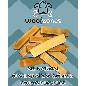 WoofBones Premium Yak Cheese Himalayan Dog Chews, All-Natural, Gluten-Free, Grain-Free, Lactose-Free, Long-Lasting Yak Chews for Dogs Healthy Dog Treats (Large Chew 1LB Pack)