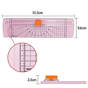 Rayson RC4000P-US Paper Cutter Trimmer, A4 Size (12 inch) Paper Cutter for Coupon, Craft Paper and Photos (Light Pink)