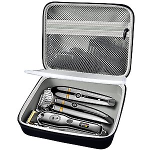 Case Compatible with EHJYO/ for Suttik/ for Karrte/ for Hatteker/ for Andis/ for Oster Hair Clippers Kit for Men, Beard Trimmer Organizer Storage Holder for Professional Cordless T-Blade, Hair Cutting Grooming Kit and Accessories (Bag Only)