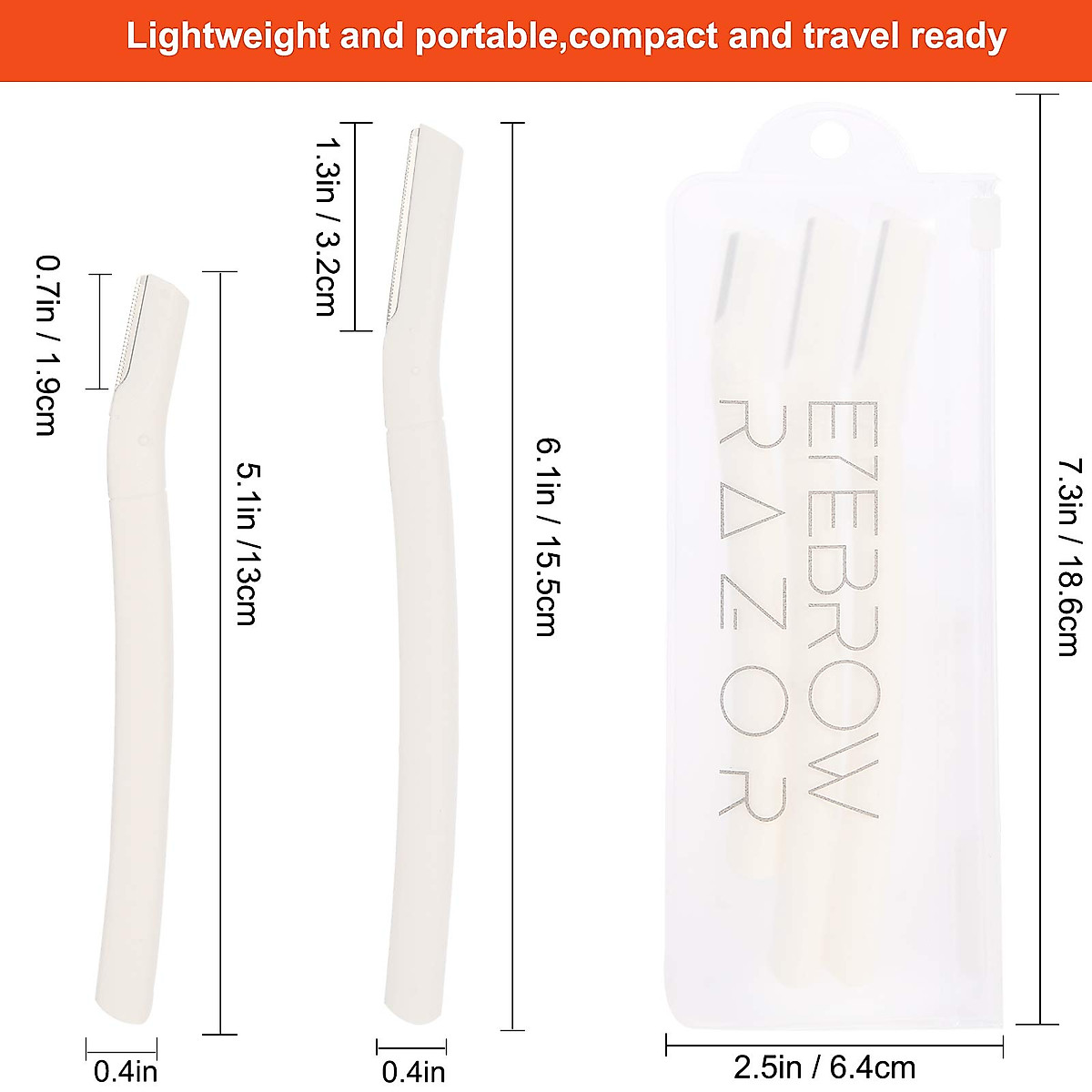 3Pcs Eyebrow Razor Trimmer, Multipurpose Exfoliating Dermaplaning Home Skin Care Safety Tool, Professional Facial Hair Removal,Shaver and Eyebrow Shaper For Women & Man