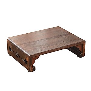 GZQWDC Wood Bed Step Stool,Wide Wooden Stepping Stool for Kids & Adults,Desk Foot Stool,4 inch Step Stool,Low Footrest Step Platform
