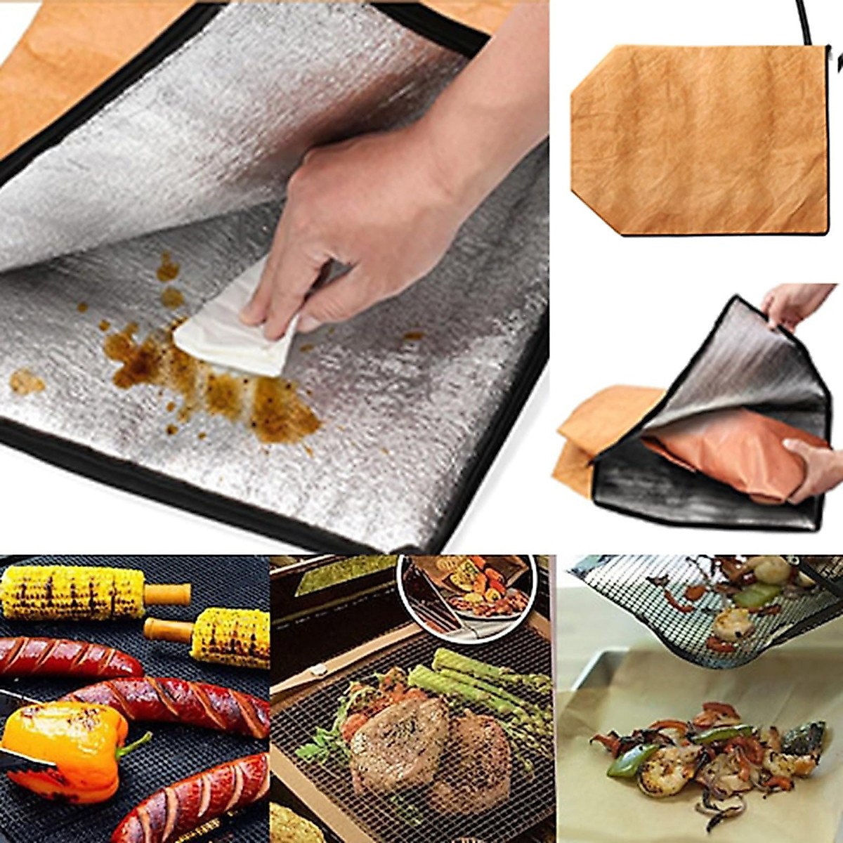 BBQ Blanket, BBQ Blanket for Resting Meat, Reusable Meat Insulated Resting Bag with Zipper for Outdoor BBQ, Smokers and Grilling Ensures The Meat is Tender and Juicy, Brown