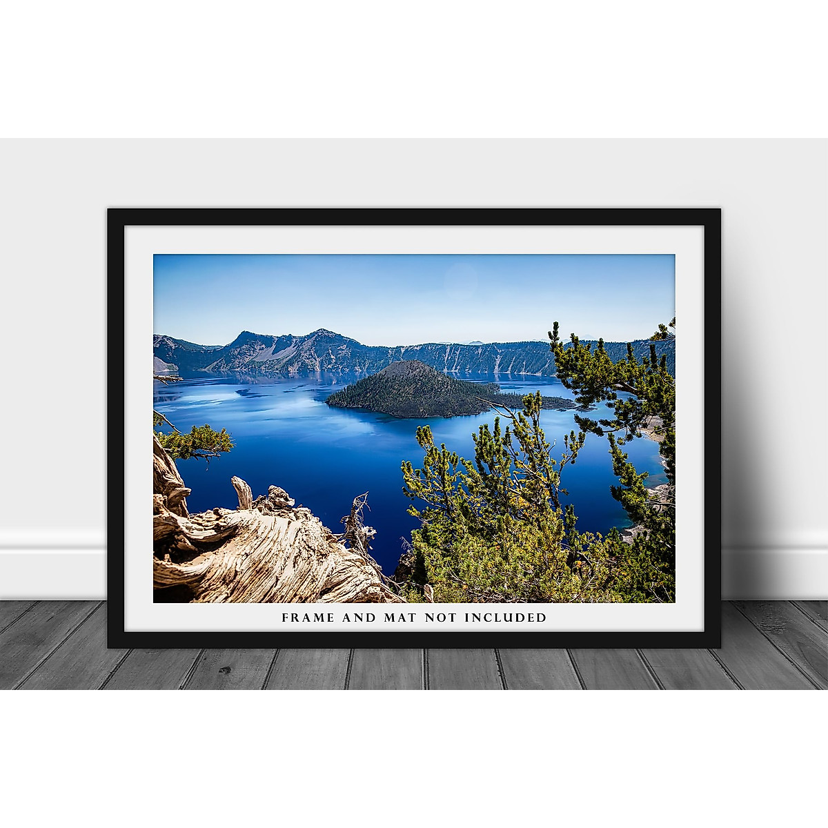 Pacific Northwest Photography Print (Not Framed) Picture of Crater Lake on Summer Day in Oregon Cascade Mountains Wall Art Nature Decor (5" x 7")