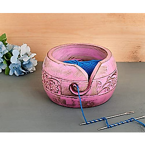 Wooden Yarn Bowl Knitting Bowl Large Crochet Yarn Holder YB2204 Handmade Crocheting Accessories and Supplies Organizer 7 x 4"
