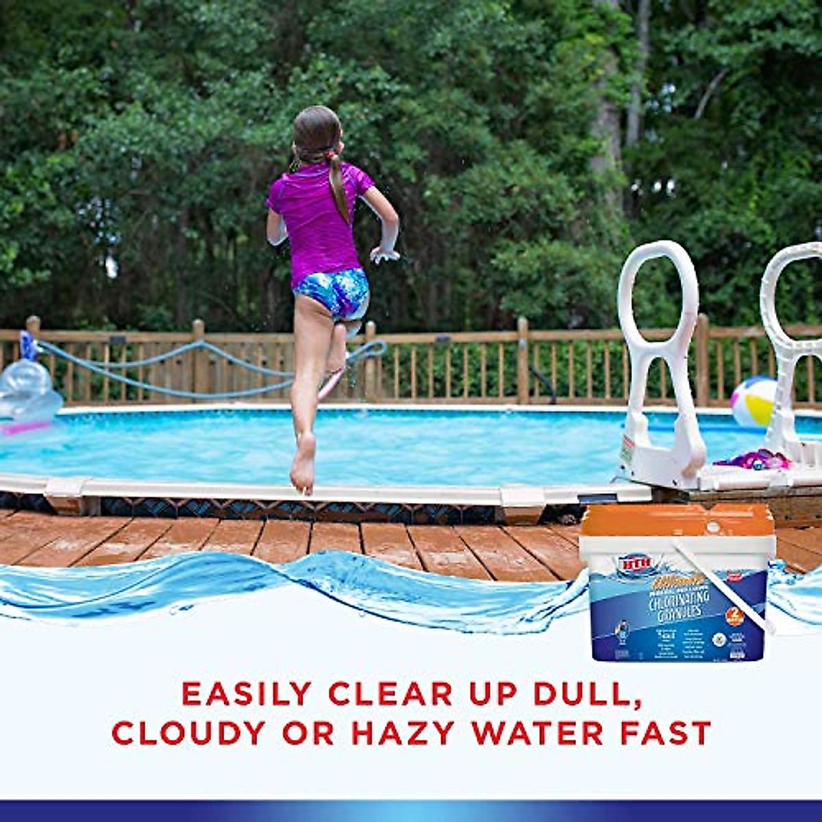 HTH 22008 Ultimate Mineral Brilliance Chlorinating Granules for Swimming Pools, 18 lbs