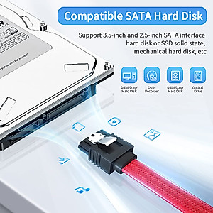 ELECPOW SATA 3.0 Cable(5 Pack), SATA III Right Angle 90 Degree HDD SDD Data Cable, Nylon Braided Cable with Locking Latch for SATA HDD, SSD, CD Driver, CD Writer(20 Inch)