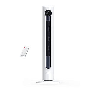AIRMATE Tower Fan with Remote, 90° Oscillating Bladeless Fan, 42in Silent Standing Fan, 3 Modes 8 Speeds, LED Display Touchpad, 8H Timer Floor Fan for Bedroom Dorm Home Office, Washable & Portable