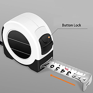 GAILY YOUTH Measuring Tape with Matte Finish, 7.5 Meter Stainless Steel Tape Measure with Nylon Coating,Self Locking Tape Measure Retractable Measuring Tape with Rubber Protective Casing