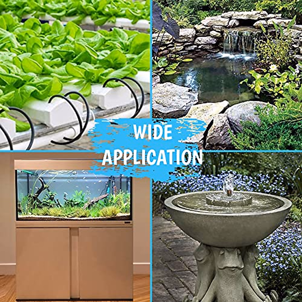 550GPH Submersible Water Pump (2000L/hr, 30W) - Ultra Quiet Pond Pump - Outdoor Fountain Pump with 7.2ft Vertical Lift - Aquarium Pump with 3 Nozzles, 6.56ft Power Cord - Compact Fish Tank Pump