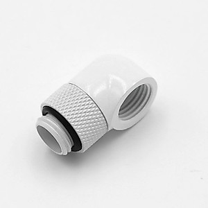 Barrow G1/4" Male to Female Extender Fitting, 90 Degree Rotary, White, 4-pack