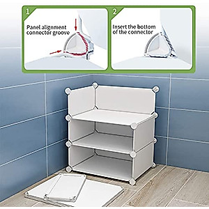 Aeitc Stackable Closet Organizer 6-Shelf Adjustable Space Saver Closet Storage for Folded Clothes and Accessory,White (18 Section)