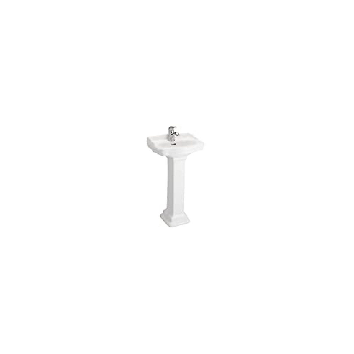 Barclay - 3-874WH Stanford 460 Vitreous China Pedestal Lavatory Sink with 4-Inch Centerset, White