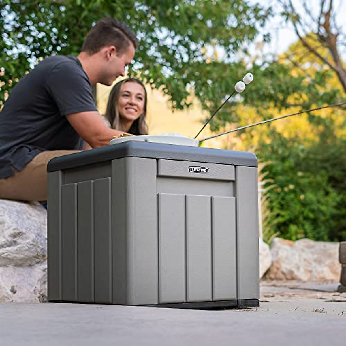 Lifetime 60372U Outdoor Cube Storage Box, Gray