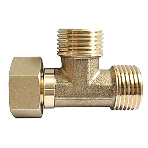 Joywayus Brass G1/2" 3 Way Diverter, Tee Shape Hose Fitting Adapter Connector, for Angle Valve Hose, Bath Shower Arm, Toilet Bidet Sprayer, Bathtub Faucet