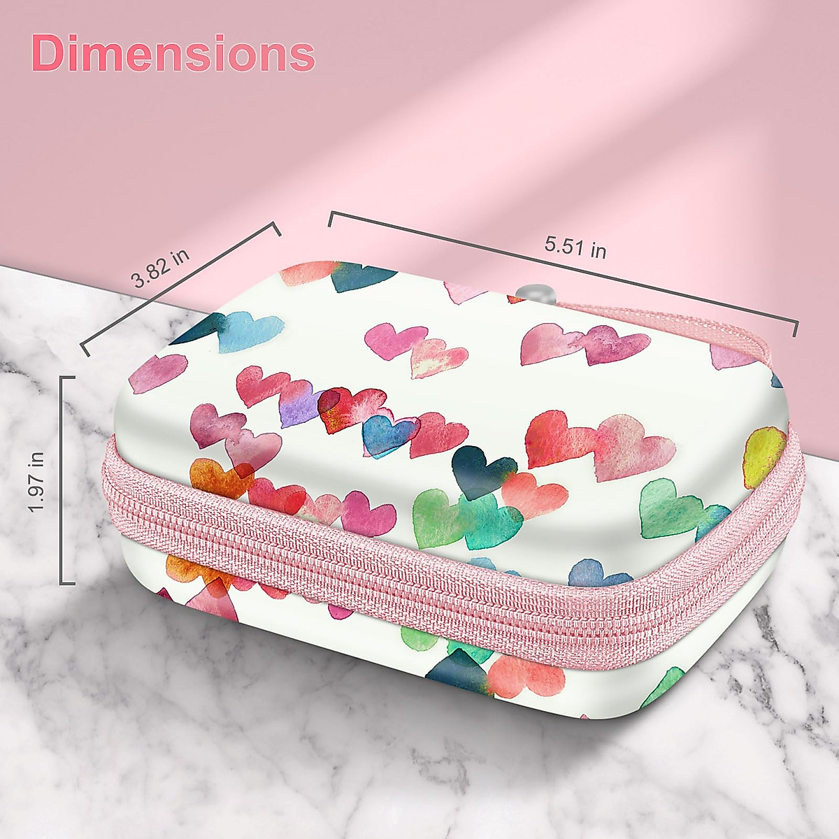 Fintie Digital Camera Case Compatible with Kodak Pixpro FZ55/ FZ45/ FZ53/ FZ43/ WPZ2, Canon PowerShot ELPH 360/ Lecran/CAMKORY, Small Cameras Carrying Bag, Raining Hearts