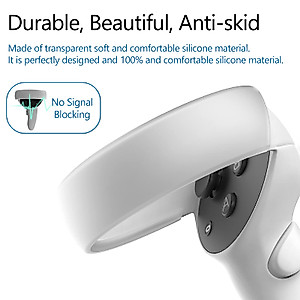Controller Cover Compatible for Oculus/Meta Quest 2, Anti-Bumping Silicone Soft Ring Cover with Protection.(1 pairs, Transparent)