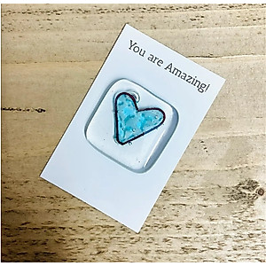 VAcsax Fused Resin Heart Pocket Token,Pocket Heart Token with Greeting Card,Cute Decorative Greeting Card (Colorful,You've Got This)
