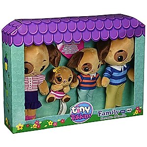 Tiny Tukkins Stuffed Dog Family - 4 Plush Dog Stuffed Animals - Doggy Stuffed Animal Pack Includes Mom, Dad, and 2 Babies - Stuffed Animal Set Made from Kid-Friendly, Non-Toxic Quality Materials