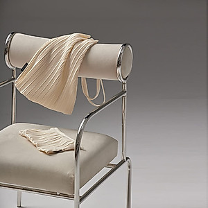 BLUEORB Each Bag Casual Washable Pleats Women's Versatile 100% Recycled Polyester Daily Shoulder Bag Tote Hobo Pouch Set (Butter Cream)