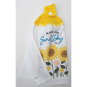 MADE FOR SUNNY DAYS - SUNFLOWER- DOUBLE THICK/FULL HANDMADE HANGING KITCHEN TOWEL
