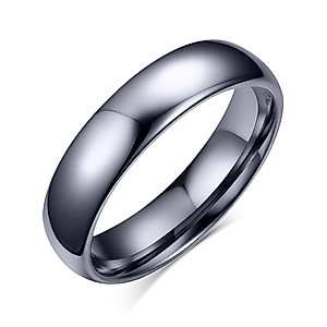 MZZJ Custom Inside Her Weirdo & His Crazy Couple Ring Set 6MM Polish Finish Tungsten Carbide Domed Comfort Fit Rings Engagement Ring Wedding Band