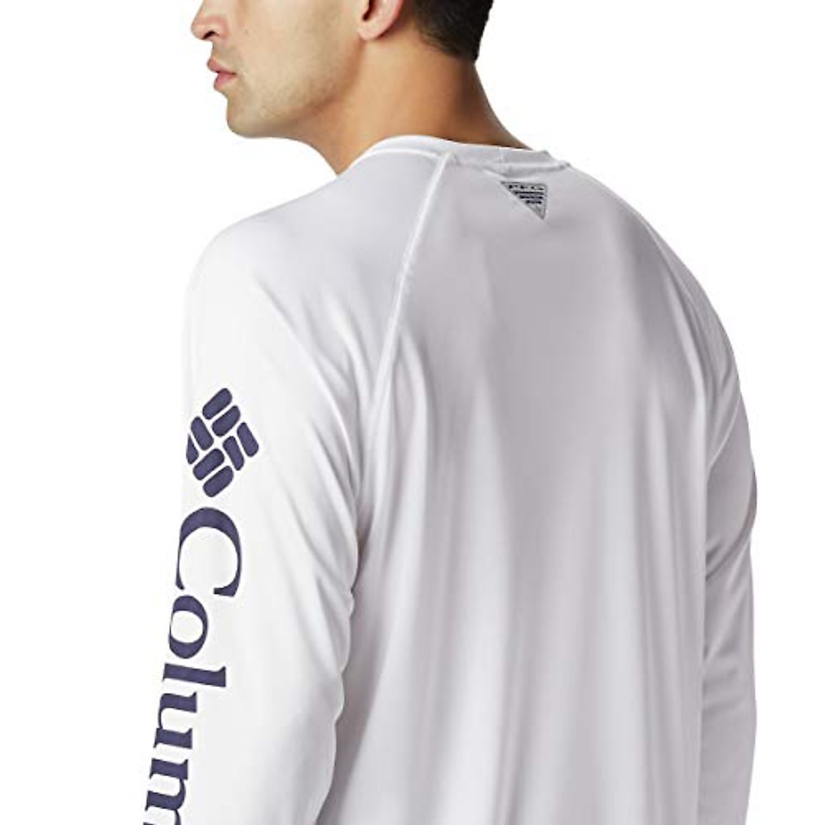 Columbia Men's Terminal Tackle Long Sleeve Fishing Shirt, White/Nightshade Logo, Medium