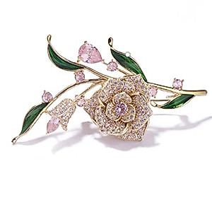 SXYMKJ Roses Brooch Female High-Grade Senior Sense of Clothing Pins Delicate Accessories Suit Western Clothing Products