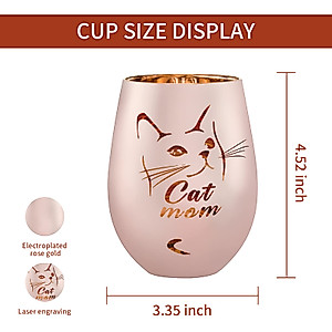 xilaxila Cat Mom Gifts - Funny Cat Lover Gifts for Women - Mothers Day Birthday Gifts for Mom - Cat Gifts for Cat Lovers - Cat Wine Glasses (Cat Mom)