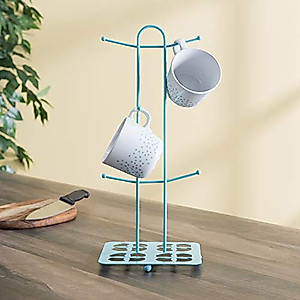 Home Basics Trinity Collection Pantryware Organization Set, Turquoise (Mug Tree)