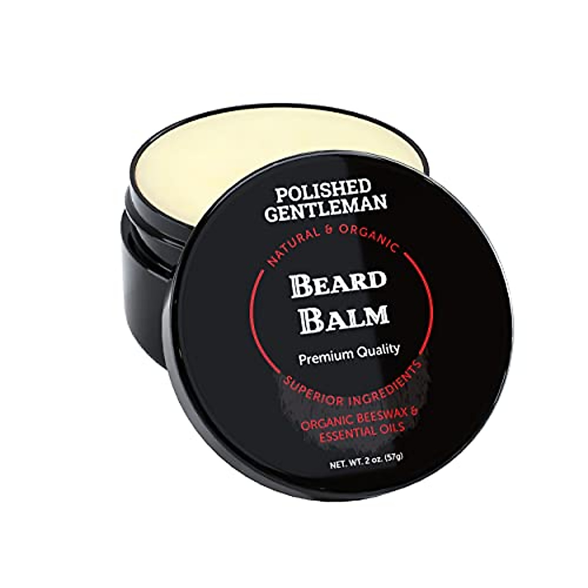 Beard Balm & Mustache Wax for Men - Beard Moisturizer with Organic Beeswax & Essential Oils - Hair Pomade & Hair Balm - Beard Polishes, Softener, Condition & Styling for Men's Grooming (2oz)