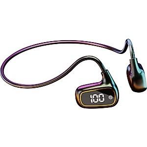 Open-Ear Air Conduction Headphones Bluetooth Wireless Earbuds with Mic, Sport Headset Bluetooth 5.3 Wireless Earphones for Workouts, Foldable/Lightweight/15Hr Playtime (90 days free replacement)