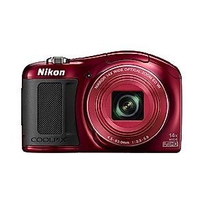 Nikon COOLPIX L620 18.1 MP CMOS Digital Camera with 14x Zoom Lens and Full 1080p HD Video (Red) (Discontinued by Manufacturer)