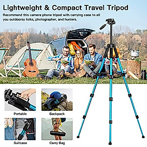 Camera Tripods & Monopods, Tripod for Camera Phone, 5 in 1 Aluminum Heavy Duty Camera Stand, Phone Tripod, Monopods, Selfie Stick, Trekking Poles, Compatible with Canon Nikon DSLR iPhone Camcorder