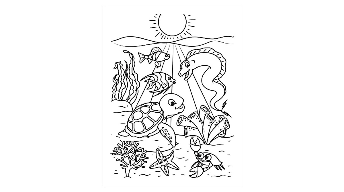 Ocean Coloring Book for Kids Ages 4-8