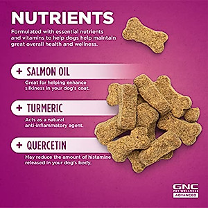 GNC for Pets Advanced Allergy Bundle Dog Supplements - Skin & Coat Dog Supplements and Seasonal Immune Support Dog Supplements - 90 Count Dog Chew, Dog Allergy Supplement, Dog Immune Supplement
