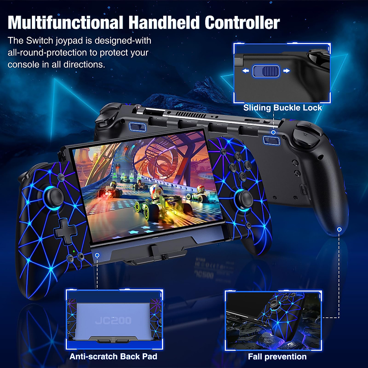 Spican Switch Controllers for Nintendo Switch/Switch OLED Controller, Switch Wireless Pro Controller One-Piece Joypad, Full-Size Ergonomic Handheld Mode Controller Gamepads Standard Controllers