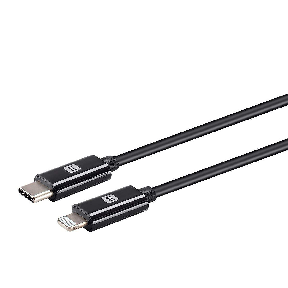 Monoprice Lightning to USB-C Charging Cable - Apple MFi Certified, 1.5 Feet, Black - Essential Series