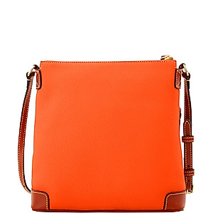 Dooney & Bourke Women's Crossbody in Pebble Grain Leather, Large Handbag with Adjustable Shoulder Strap, Clementine