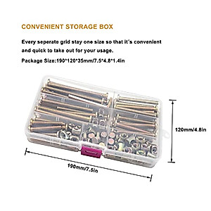 binifiMux Baby Bed Crib Screws Hardware Replacement Kit, 100pcs 1/4-20" Crib Hardware Screws Barrel Nuts Replacement Kit for Cot Chairs Furniture