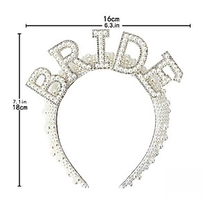 Pearl Bride Headband to be Bride Pearl Hairband for Wedding Bridal Shower Valentine's Day Engagement Party Decorations Women's Hairband Parties Gift Bridal Party Accessories One Size Fit All