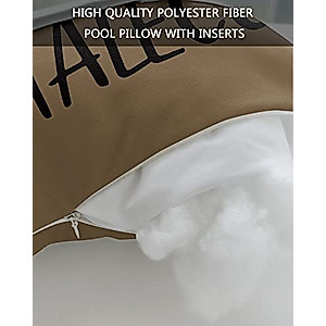 Recliner Head Pillow Ledge Loungers Chair Pillows with Insert Whalecome Tail Cartoon Brown Lumbar Pillow with Adjustable Strap Outdoor Waterproof Patio Pillows for Beach Pool Chair, 2 PCS