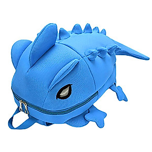 LOCOMO 3D Dragon Backpack Dinosaur Casual Daypack with Spikes Adult Cute Lizard 2 Size Available BPK005BLUL