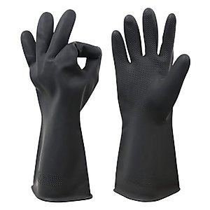 HHPROTECT Chemical Resistant Gloves,Waterproof Reusable Cleaning Rubber Glove 1Pair