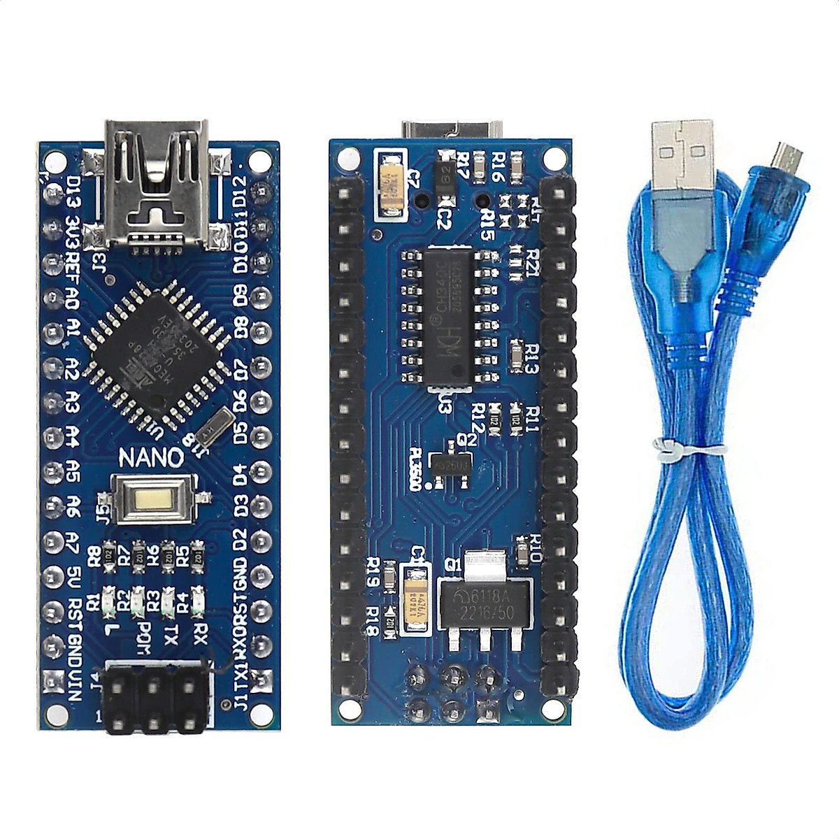 TISEKER Mini Nano V3.0 ATmega328P Microcontroller Board with USB Cable for Arduino