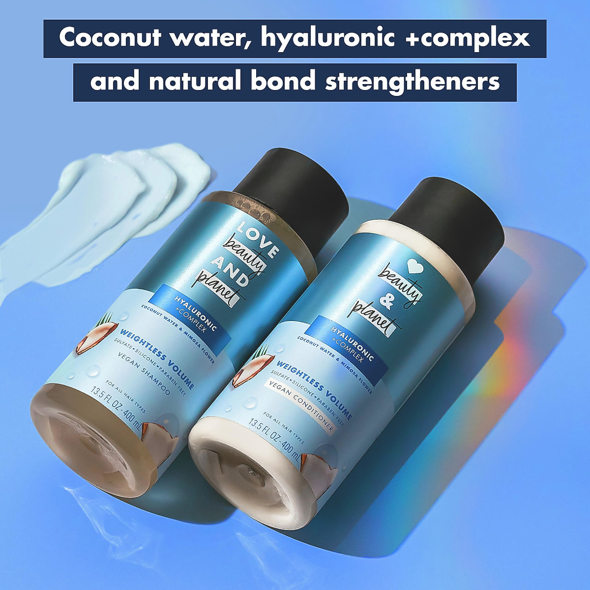 Love Beauty and Planet Weightless Volume Conditioner with Hylauronic acid Coconut Water & Mimosa Flower for Thin and Fine Hair Care 13.5 oz