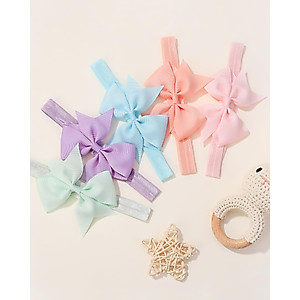 jollybows 40pcs Baby Girls Hair Bows Headbands Grosgrain Ribbon Hair Band Accessories for Infants Newborn Toddler (4In)