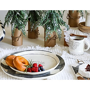 Mud Pie Buffalo Check and Christmas Definition Platter Set, small 10" dia | large 13" dia