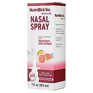 NutriBiotic Nasal Spray 1 Fl Oz | Nasal Lubricant with Grapefruit Seed Extract & Sodium Chloride | Help Flush Irritants from Nasal Passages | Convenient Measured Dose Pump | Drug-Free & Non-Medicated